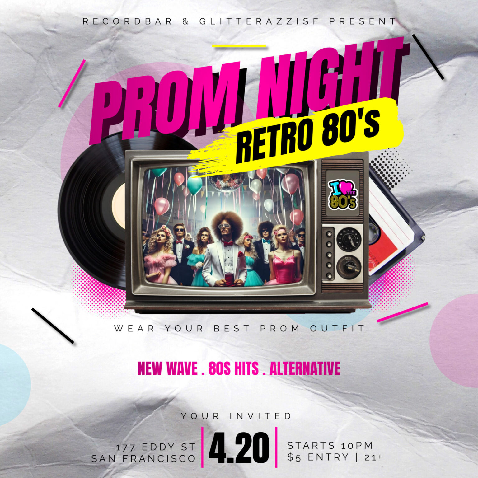 Reliving the Magic: Prom Night Retro 80’s – Record Bar SF